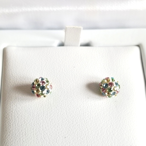 Swarovski | Jewelry | Swarovski 4k Gold Earrings Gold N Ice Stud Pastel ...